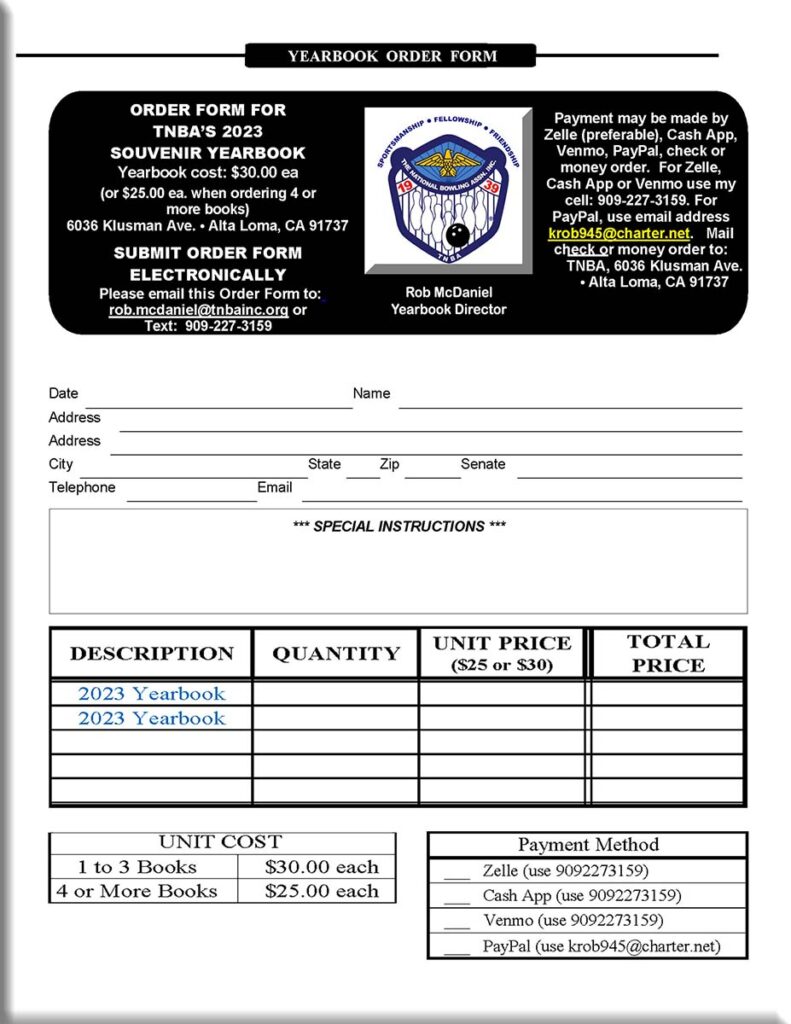 Yearbook Order Form – TNBA